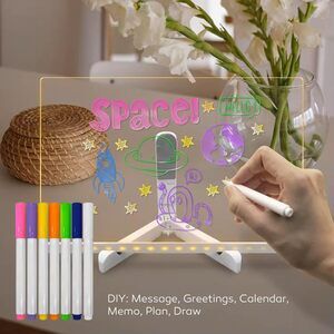 Wenshing | Office | Light Up Glowing Led Acrylic Dry Erase Note Board ...